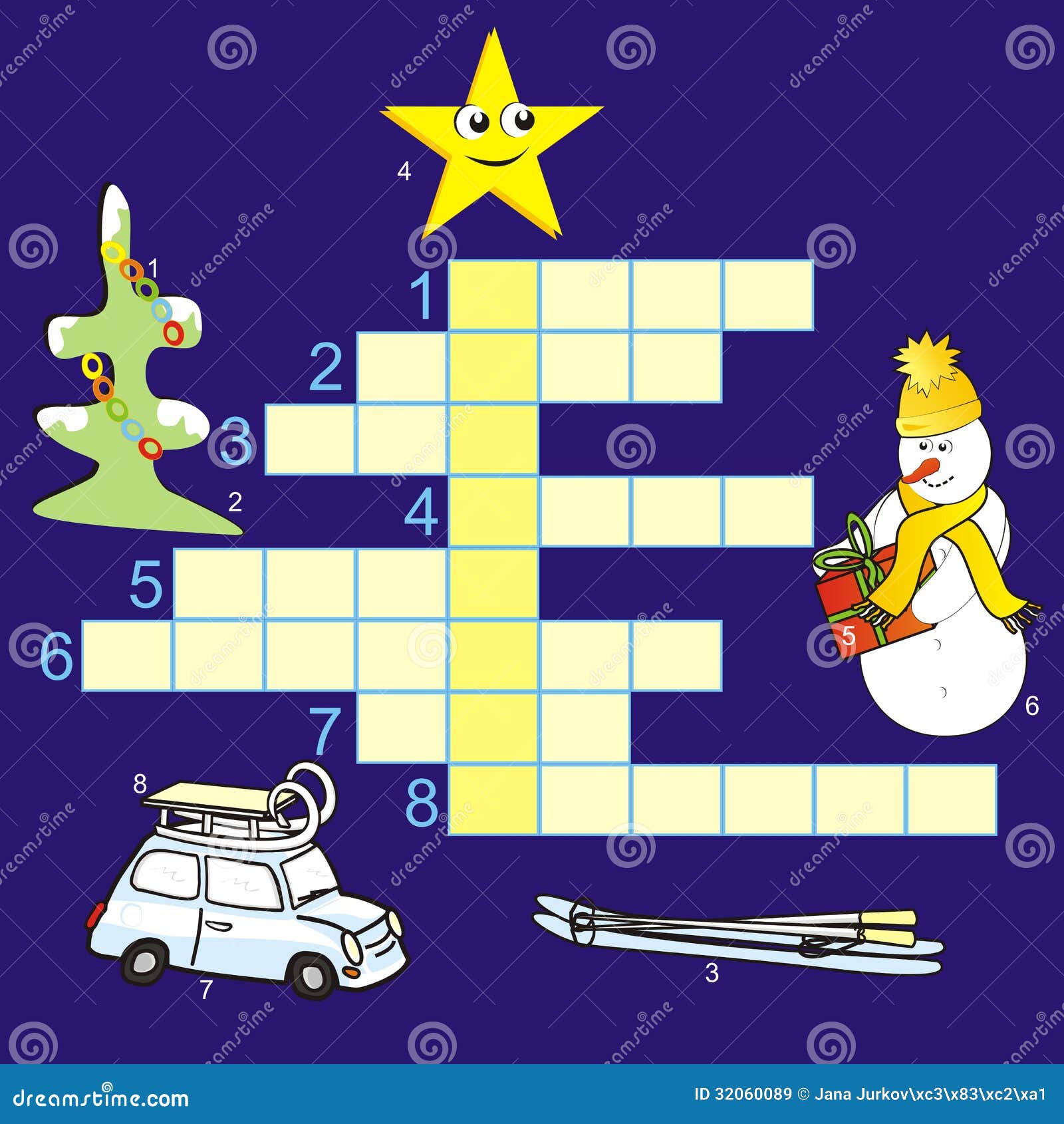 Natal-palavras cruzadas ilustração stock. Ilustração de enigma - 32060089