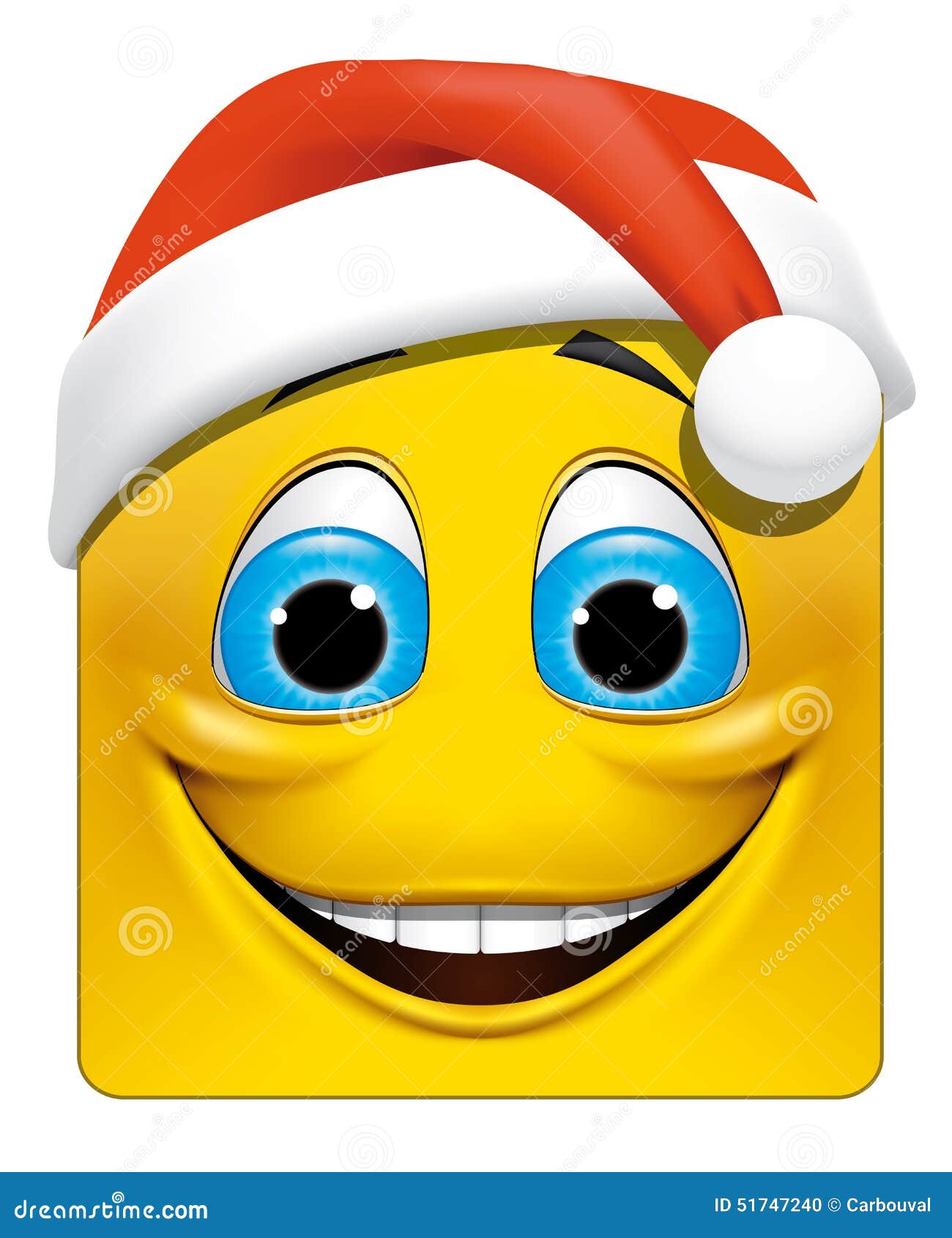 Natal quadrado do emoticon ilustração stock. Ilustração de feliz - 51747240