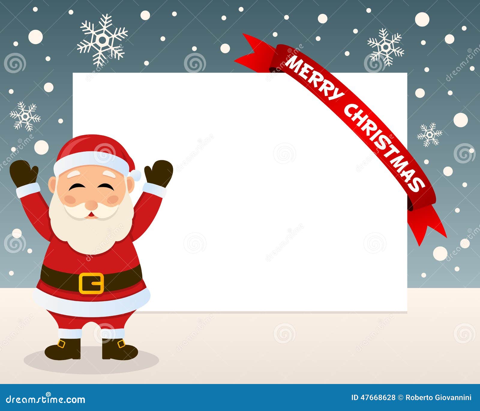 Natal Santa Claus Horizontal Frame Ilustração do Vetor - Ilustração de ...