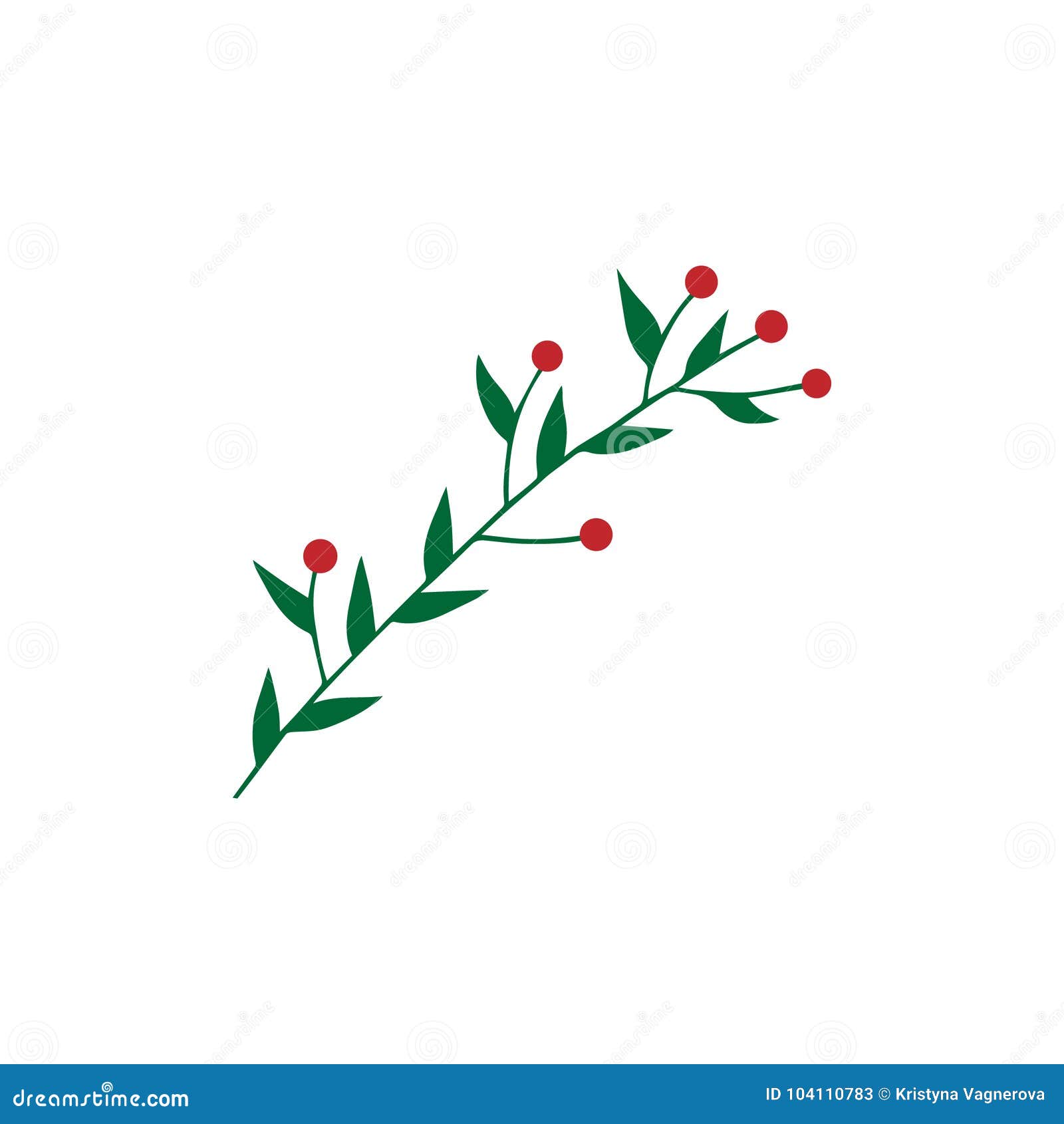 Natale Disegnato a Mano Del Ramo Del Vischio Illustrazione Vettoriale ...