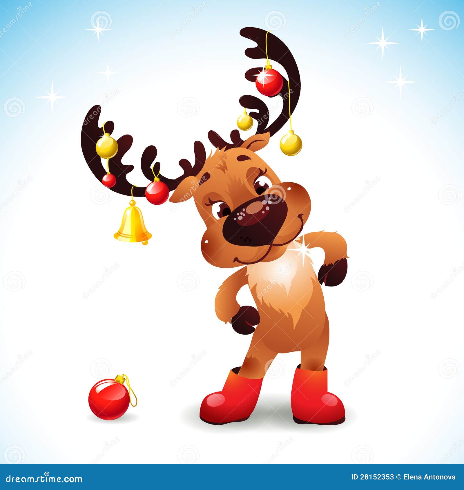 Natale Divertente Della Renna Illustrazione di Stock - Illustrazione di ...