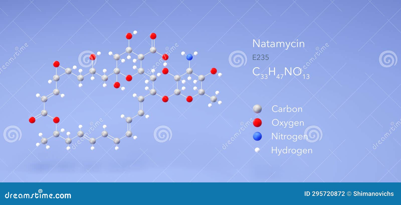 Natamycin Molecule, Molecular Structures, Antifungal Medication, 3d ...