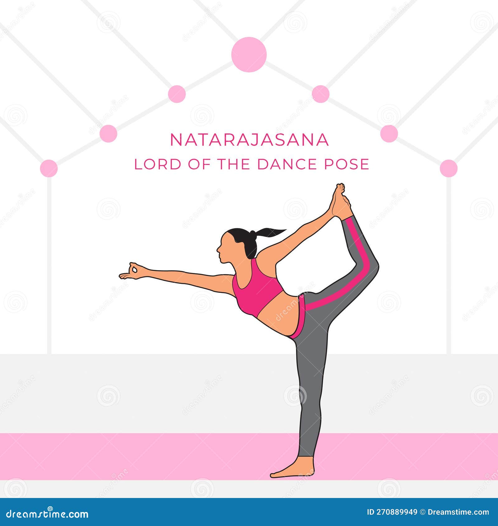 Yoga Pose Natarajasana Lord of the Dance Pose Stock Vector ...