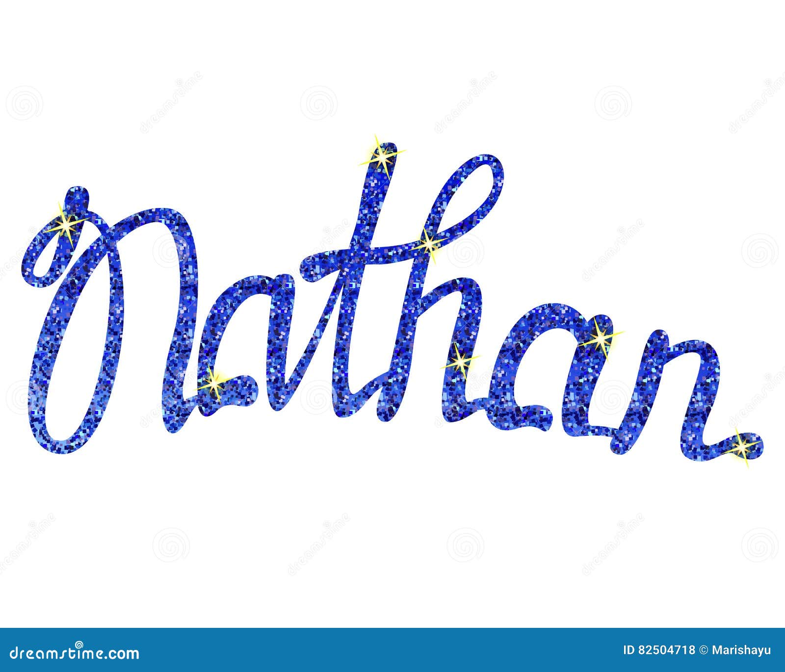 Nathan Name Lettering Blue Tinsels Stock Vector - Illustration of word ...