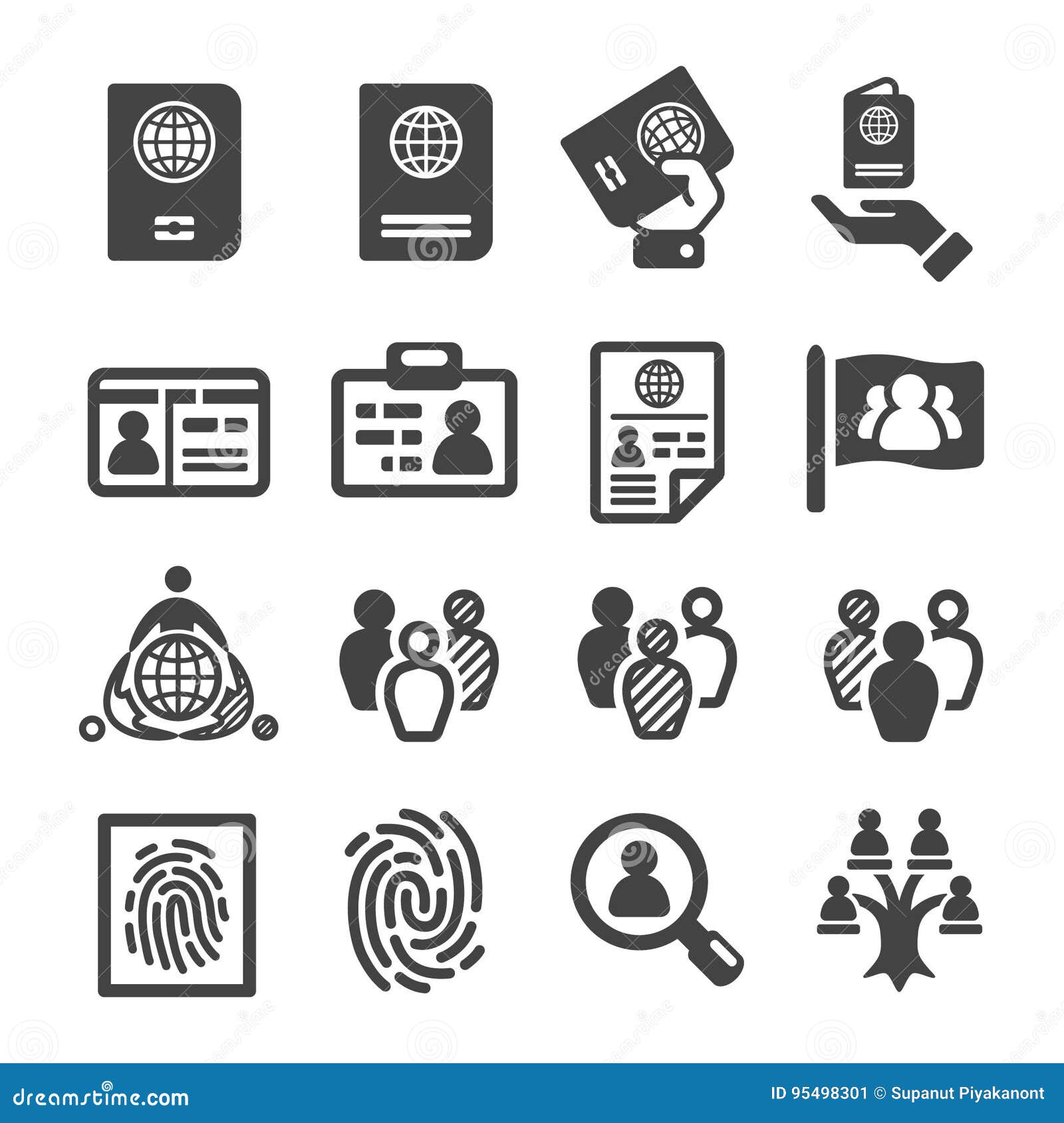 Natie, Nationaliteit, Identiteitspictogram Vector Illustratie ...