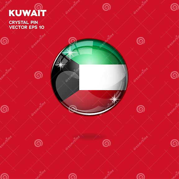 Kuwait State Flag 3D Button Stock Illustration - Illustration of comoro ...