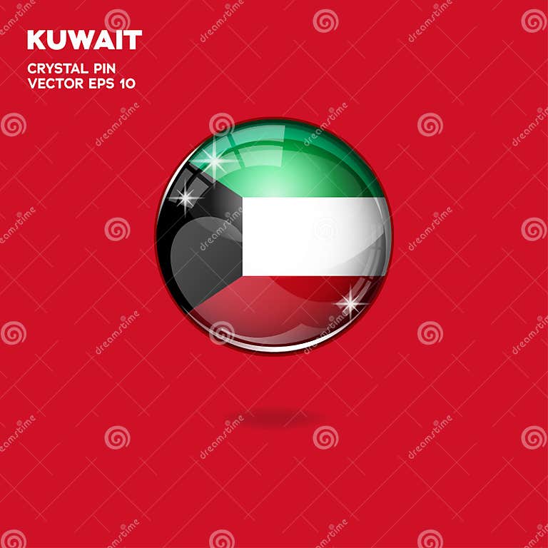 Kuwait State Flag 3D Button Stock Illustration - Illustration of comoro ...