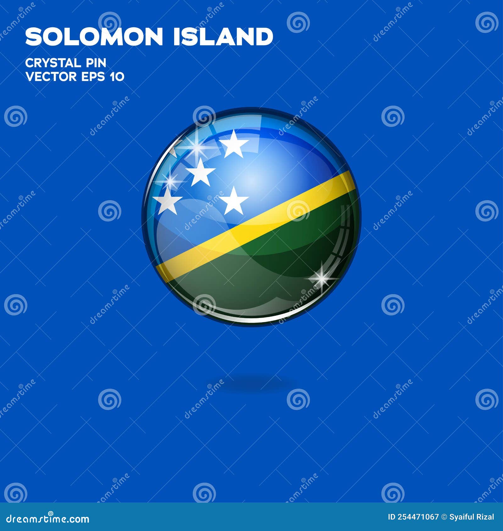 Solomon Island Flag 3D Button Stock Vector - Illustration of rain ...