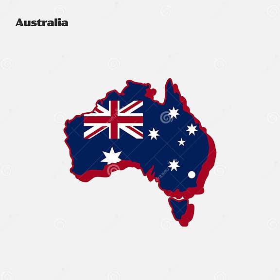 Australia Country Nation Flag Map Infographic Stock Illustration ...
