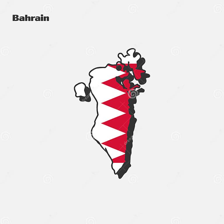 Bahrain Country Nation Flag Map Infographic Stock Vector - Illustration ...