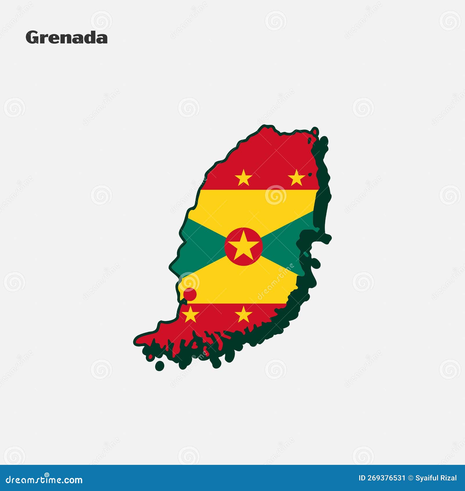 Grenada Country Flag Map Infographic Stock Illustration - Illustration ...