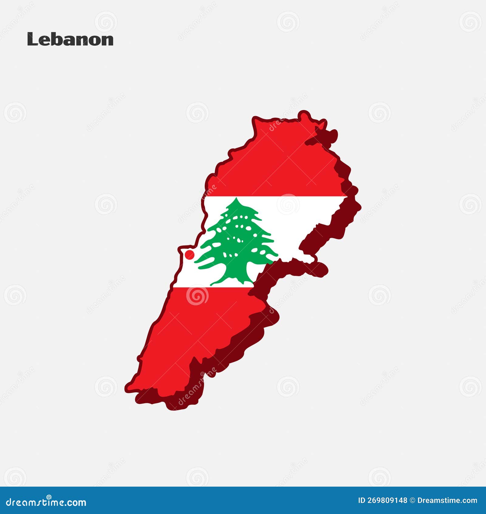 Lebanon Nation Flag Map Infographic Stock Vector - Illustration of ...