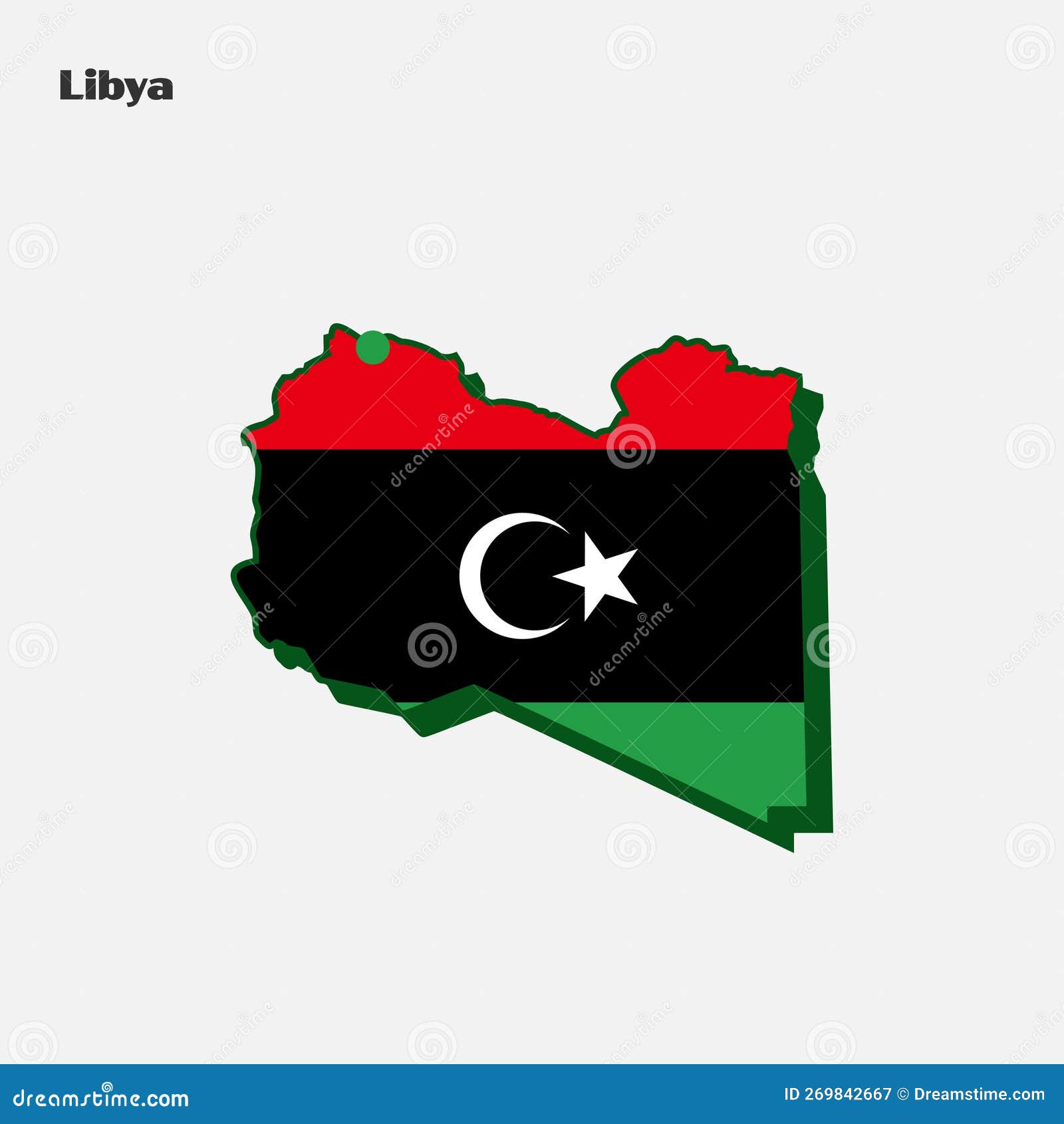 Libya Country Flag Map Infographic Stock Illustration - Illustration of ...