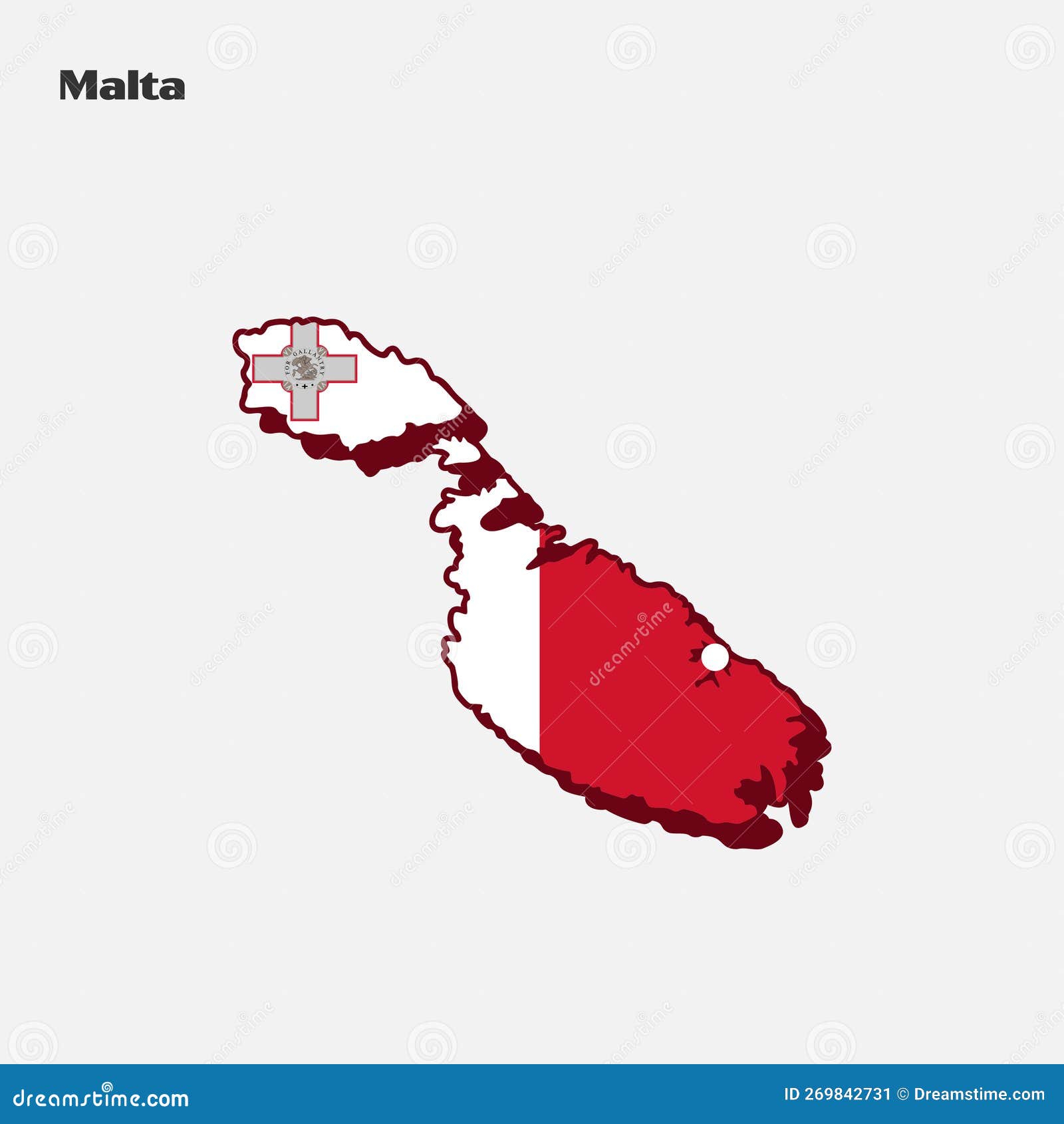 Malta Country Flag Map Infographic Stock Illustration - Illustration of ...