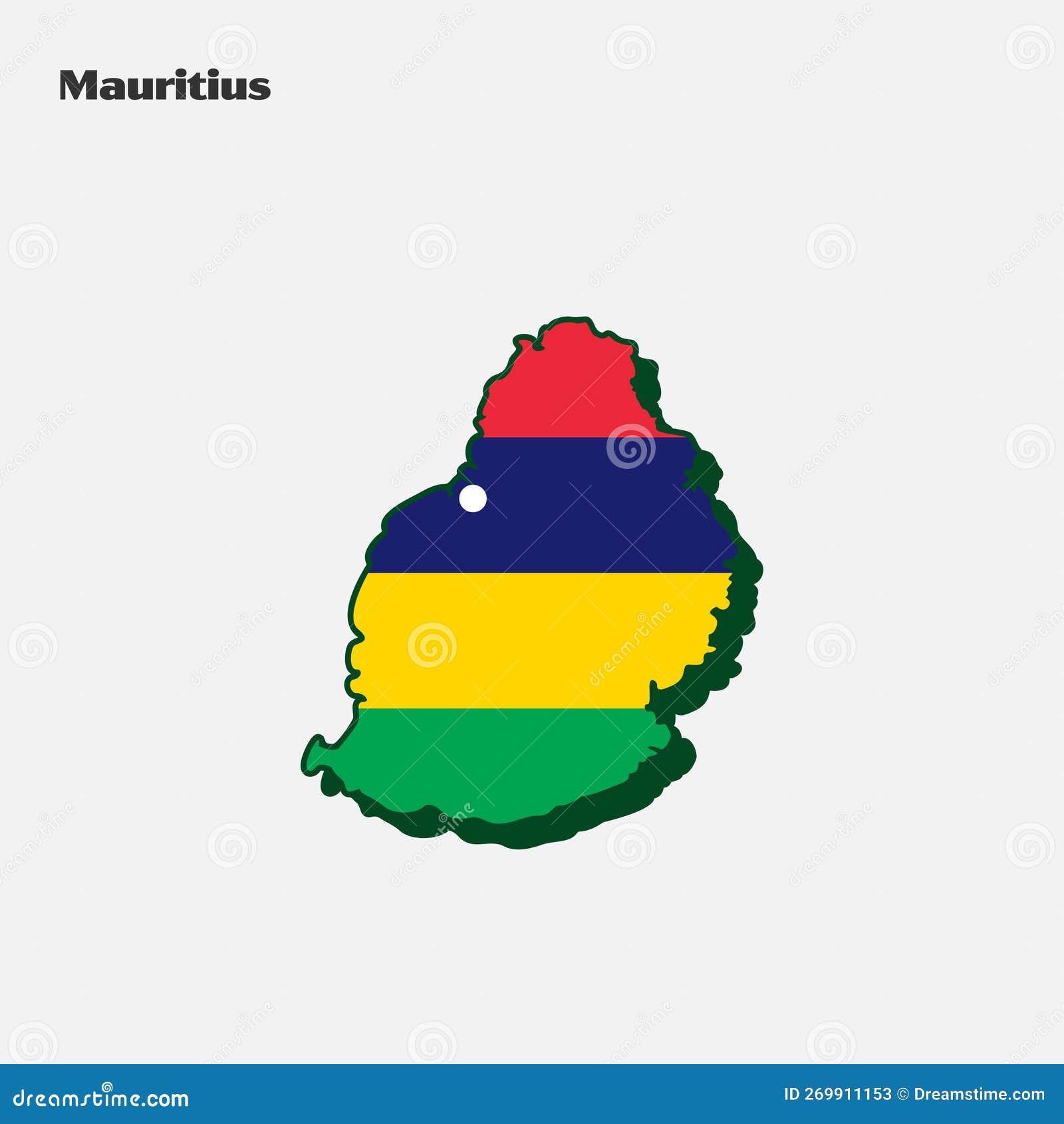 Mauritius Nation Flag Map Infographic Stock Vector - Illustration of ...