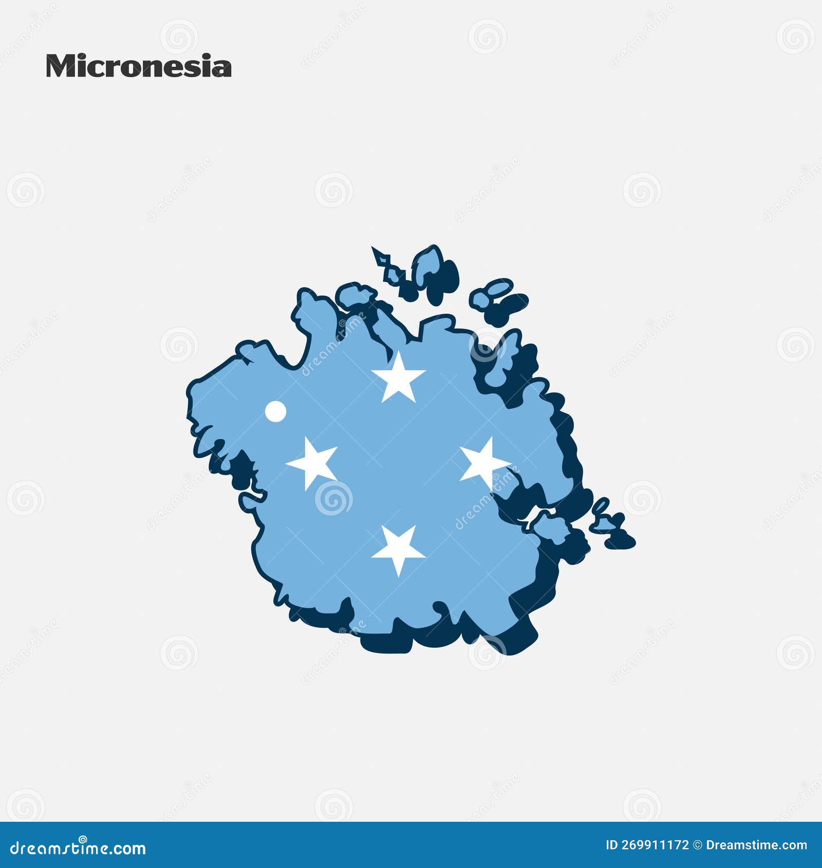 Infographic For Micronesia, Detailed Map Of Micronesia With Flag ...