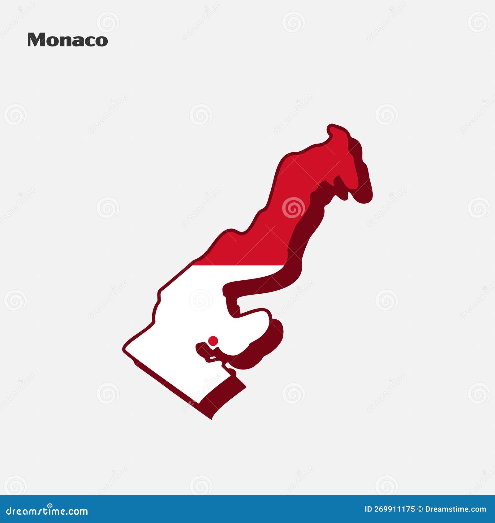 Monaco Nation Flag Map Infographic Stock Vector - Illustration of info ...