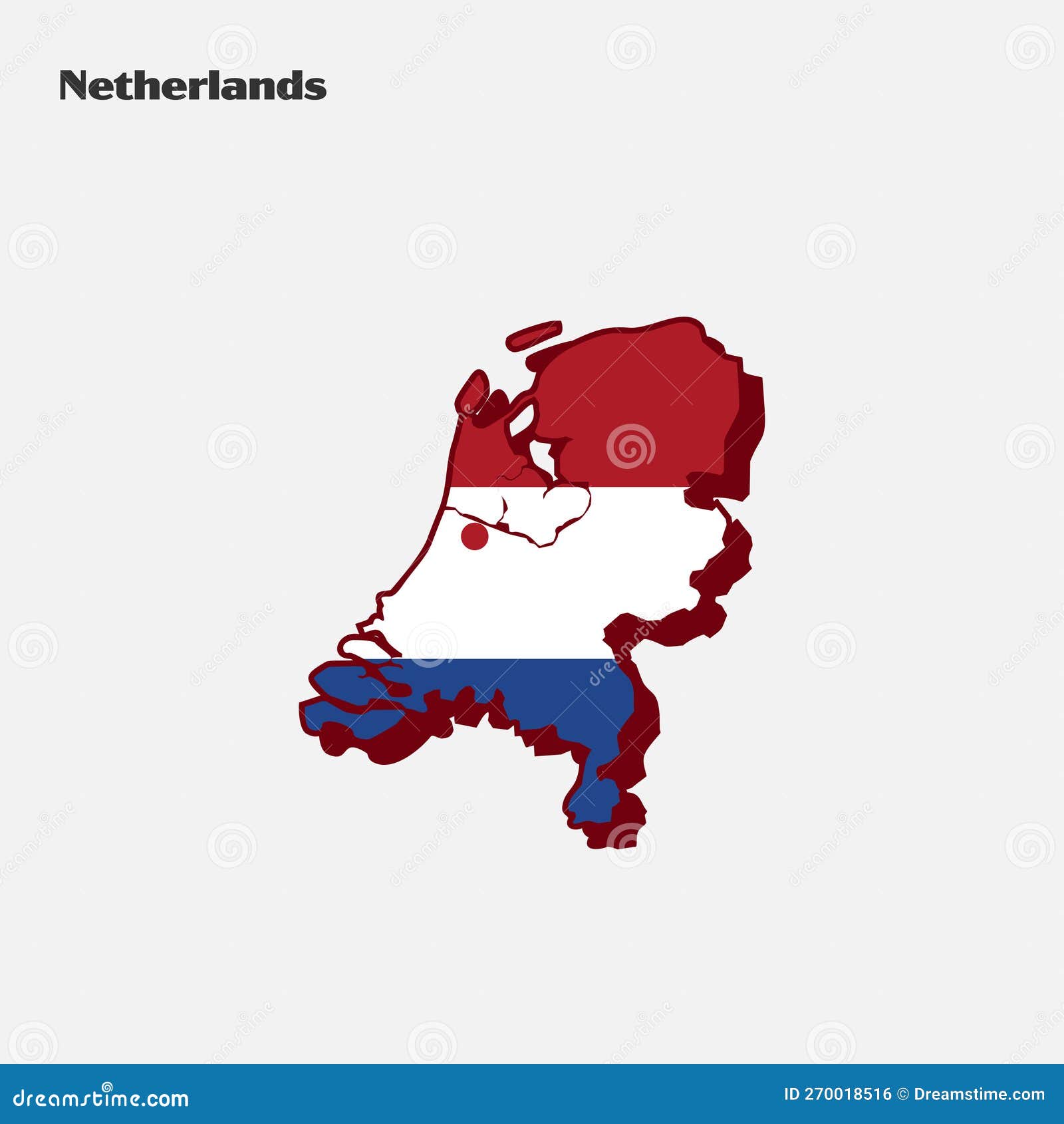 Netherlands Nation Flag Map Infographic Stock Illustration ...
