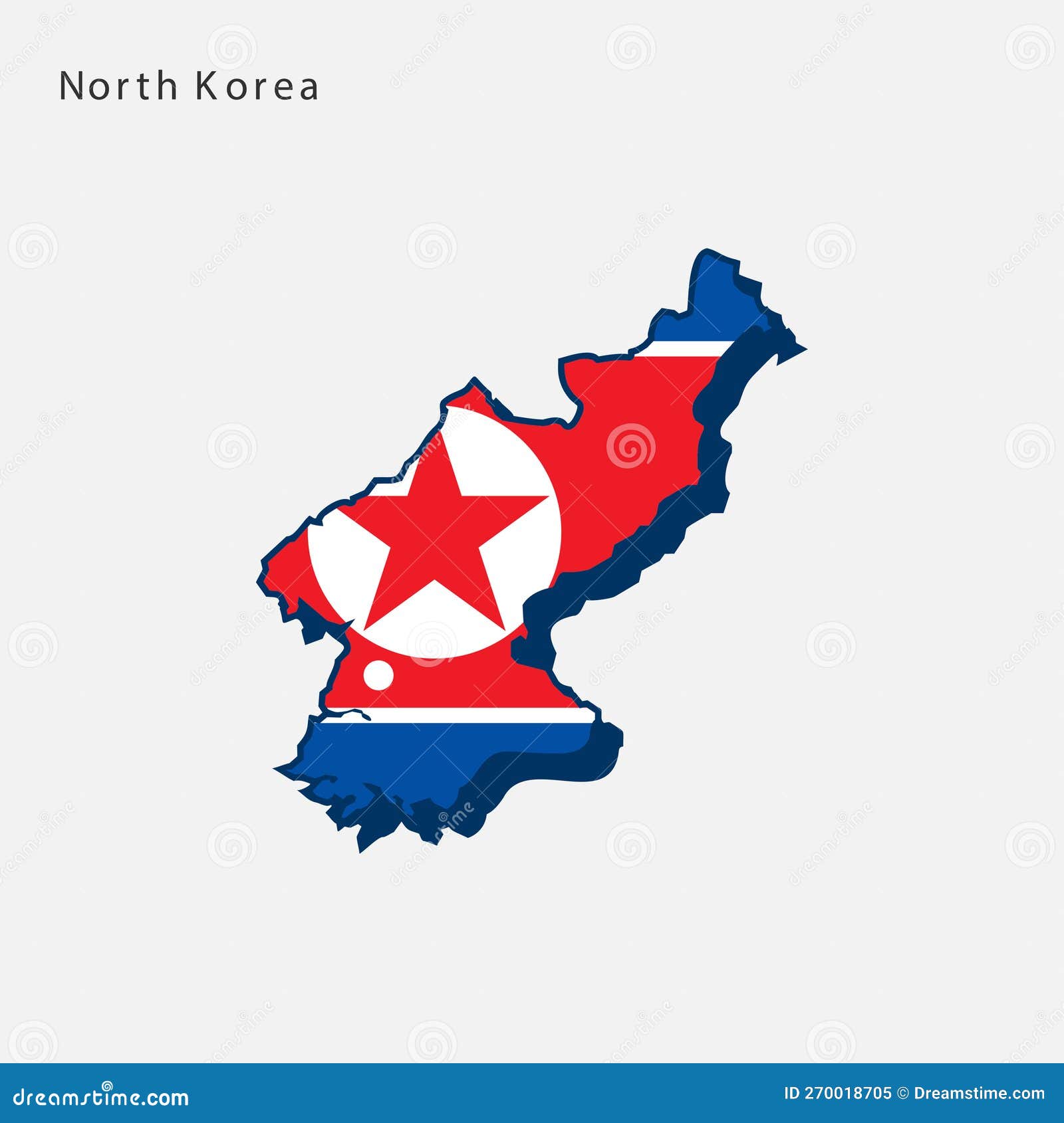 North Korea Nation Flag Map Infographic Stock Illustration ...