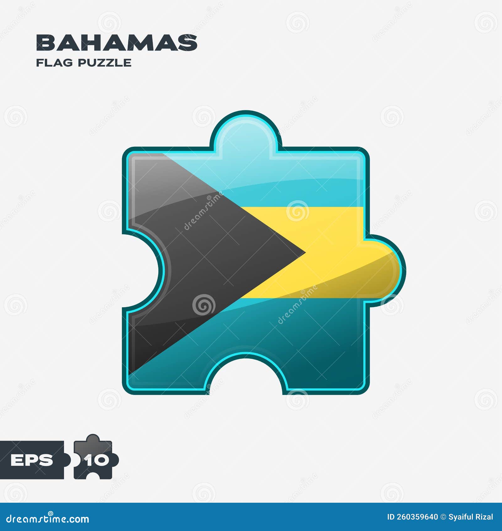 Bahamas State Flag Puzzle stock vector. Illustration of complete ...