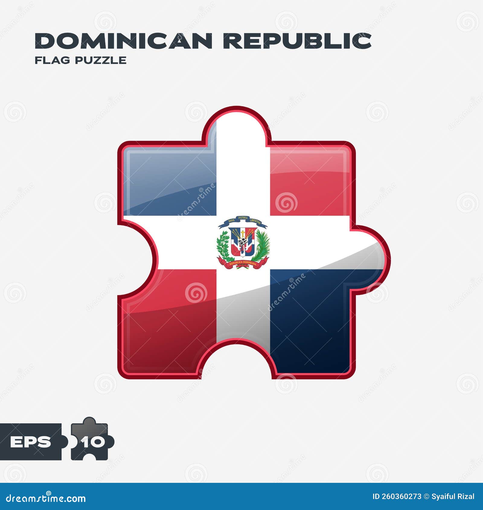 Dominican Republic State Flag Puzzle Stock Vector - Illustration of ...