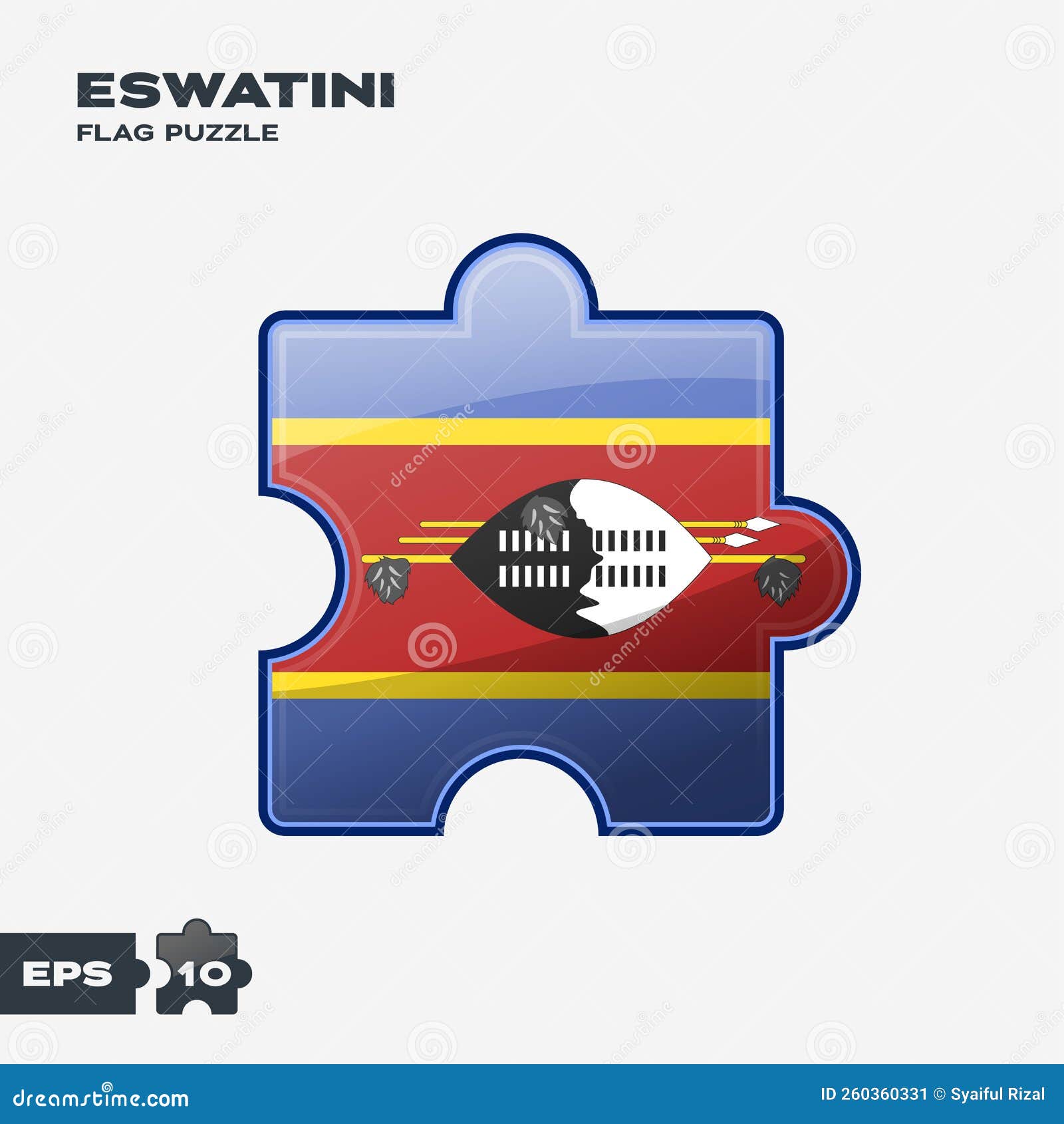 Eswatini State Flag Puzzle stock vector. Illustration of missing ...