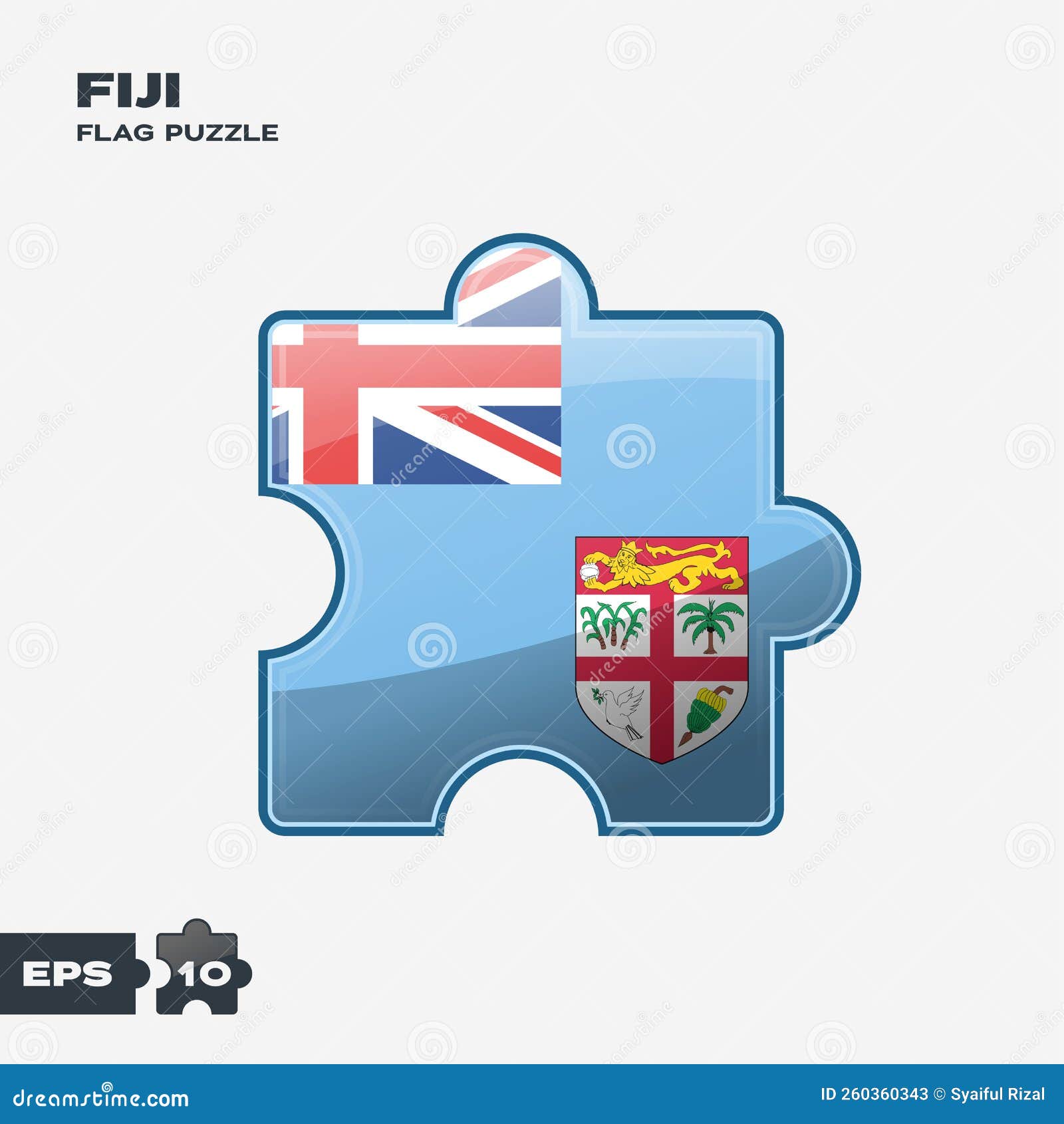 Fiji State Flag Puzzle stock vector. Illustration of complete - 260360343