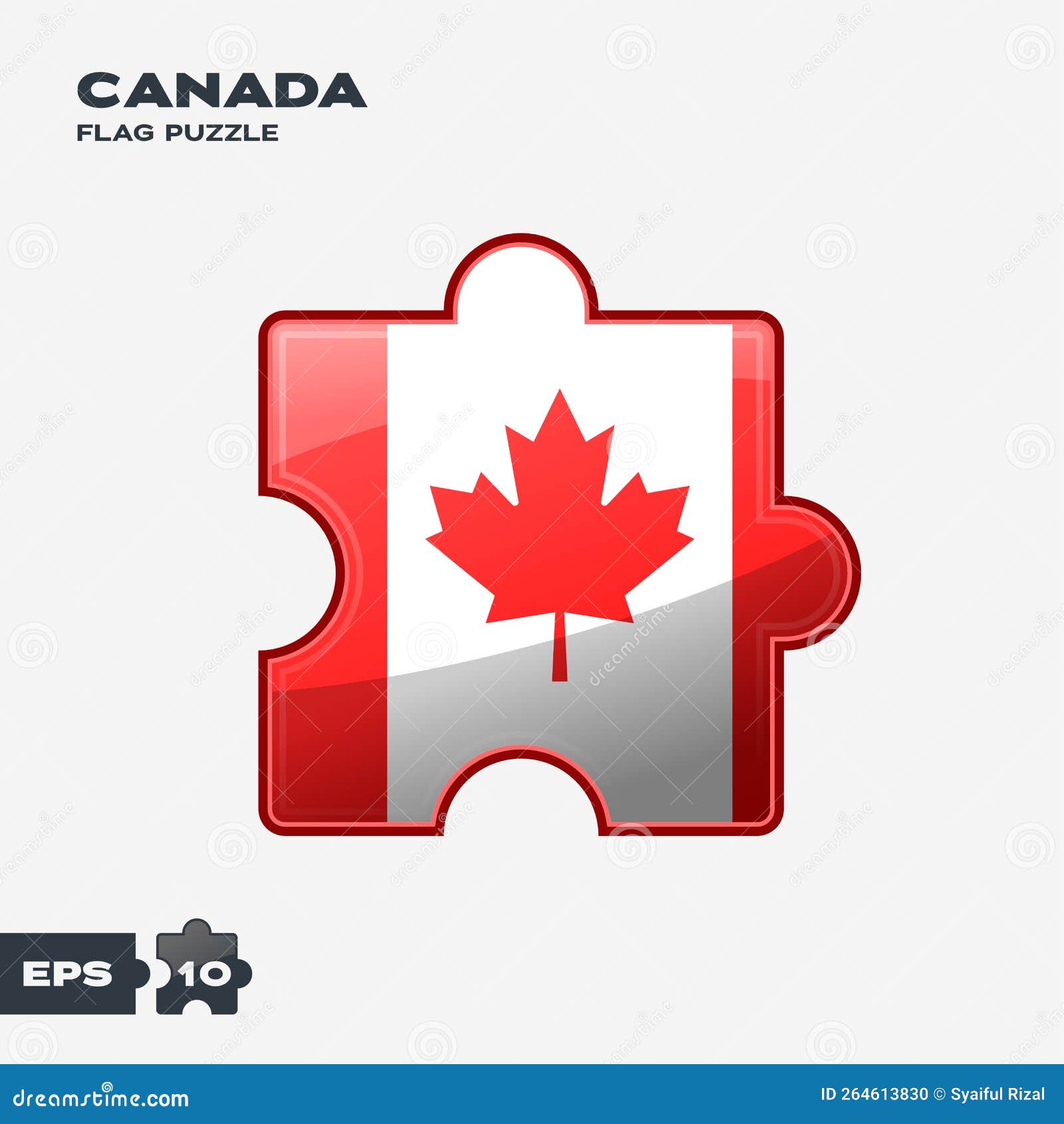 Canada Flag Puzzle stock illustration. Illustration of concept - 264613830