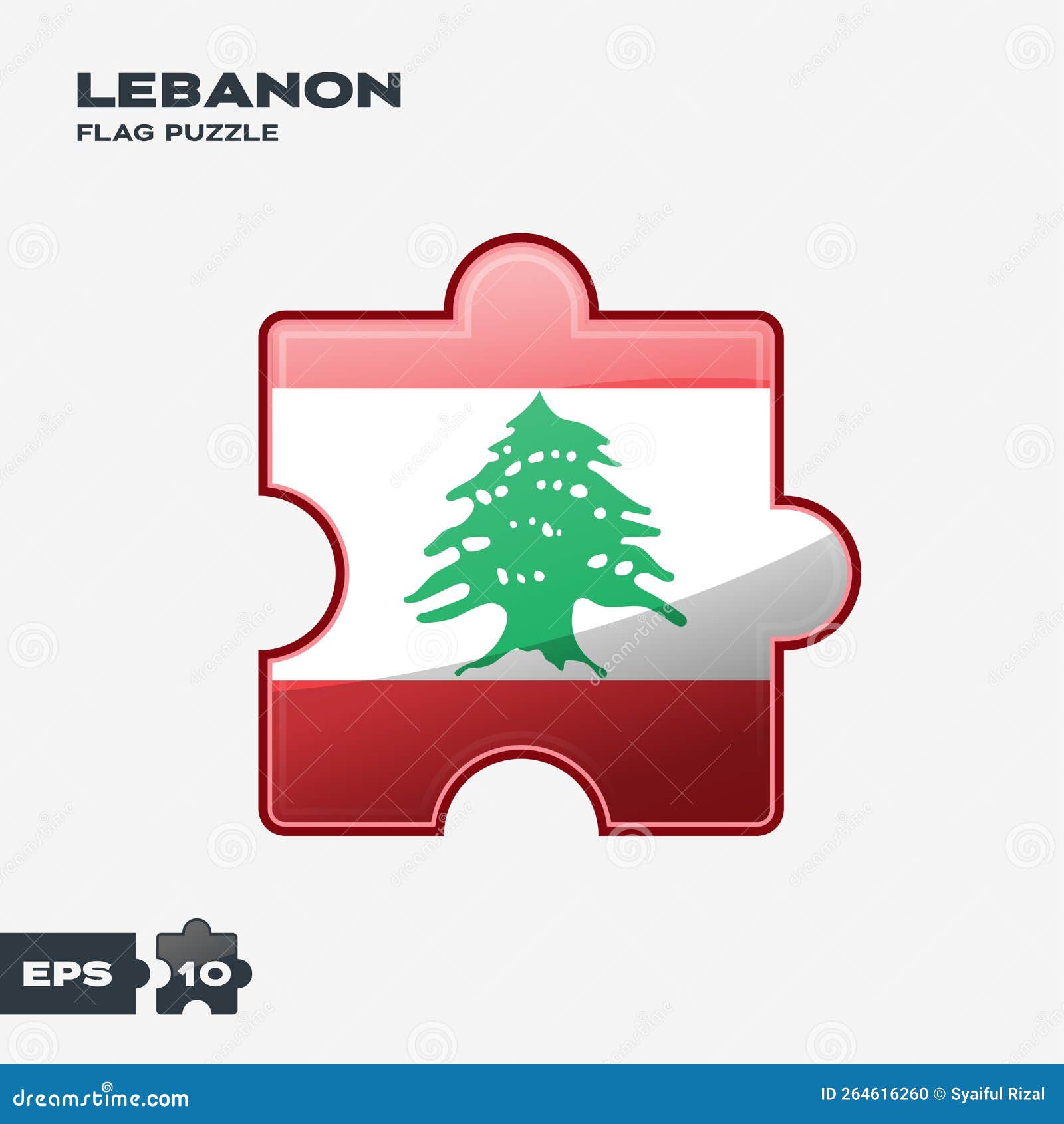 Lebanon Flag Puzzle stock illustration. Illustration of element - 264616260