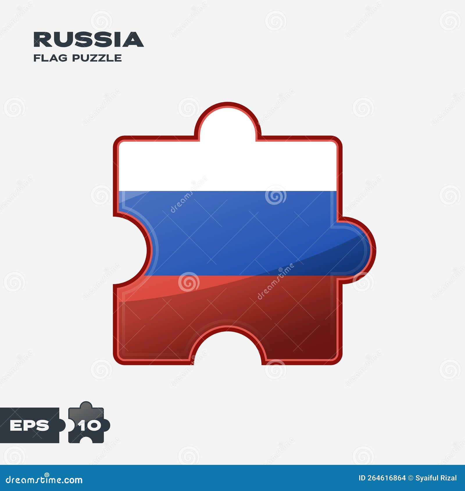 Russia Flag Puzzle stock illustration. Illustration of concept - 264616864