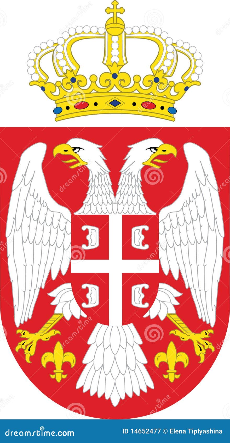 Nationaal embleem Servië vector illustratie. Illustration of geleid ...