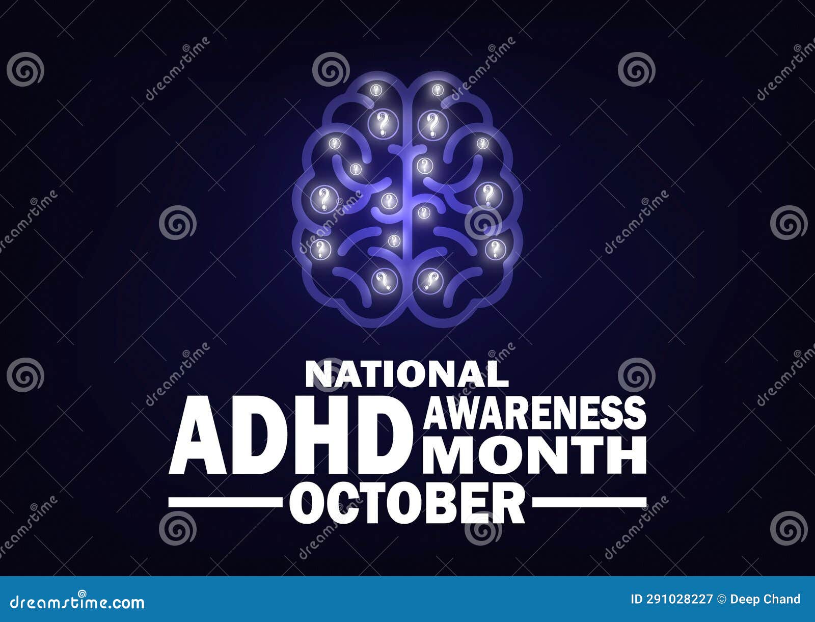 National ADHD Awareness Month October Stock Illustration - Illustration ...