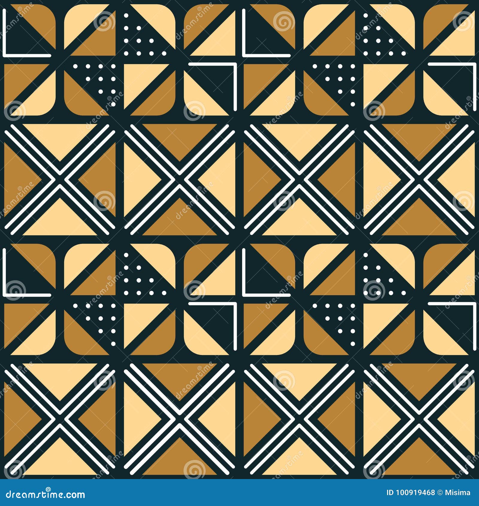 National African Ornament with Triangular Elements Stock Vector ...