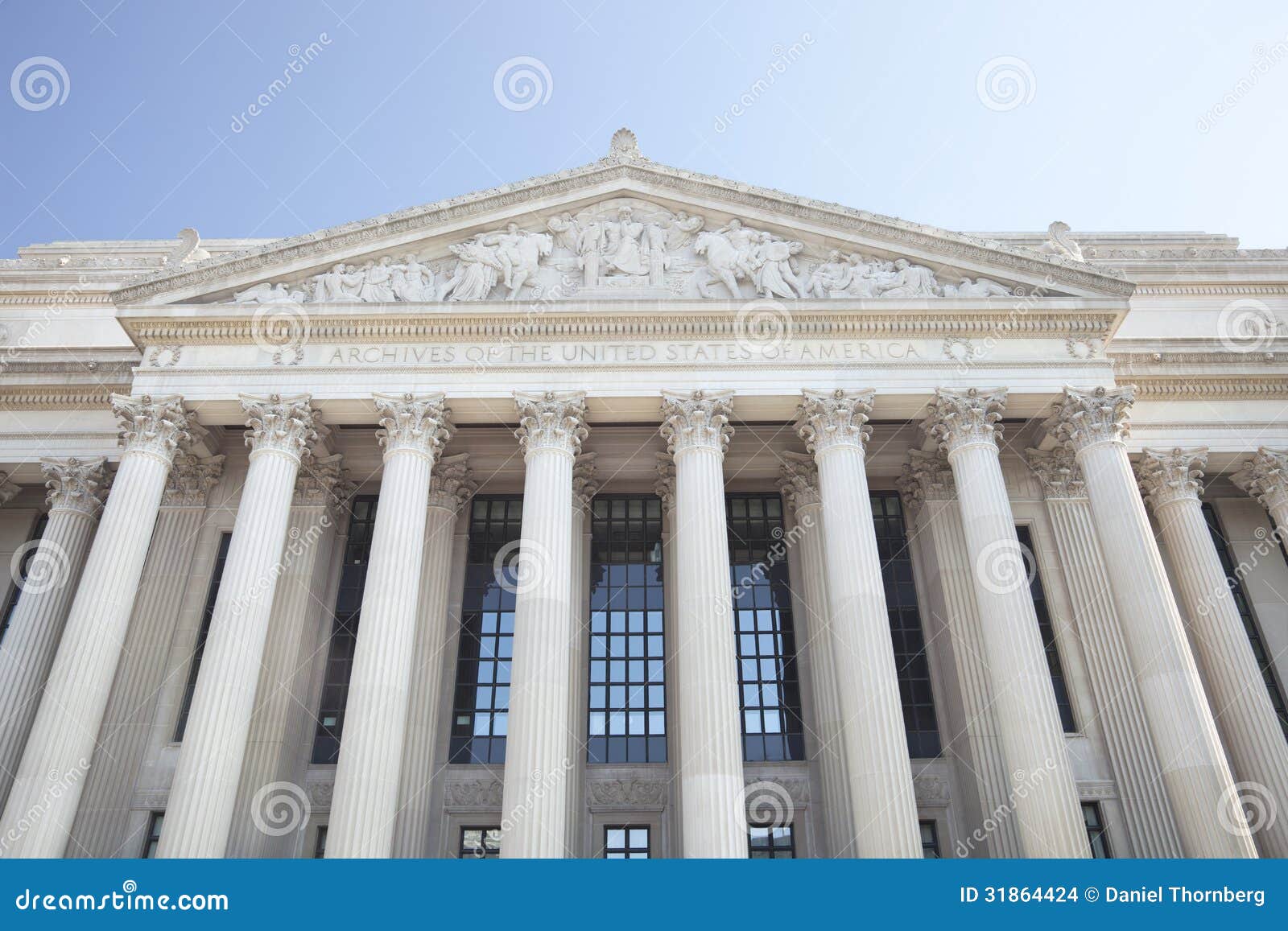 National Archives Building in Washington DC Stock Photo - Image of ...