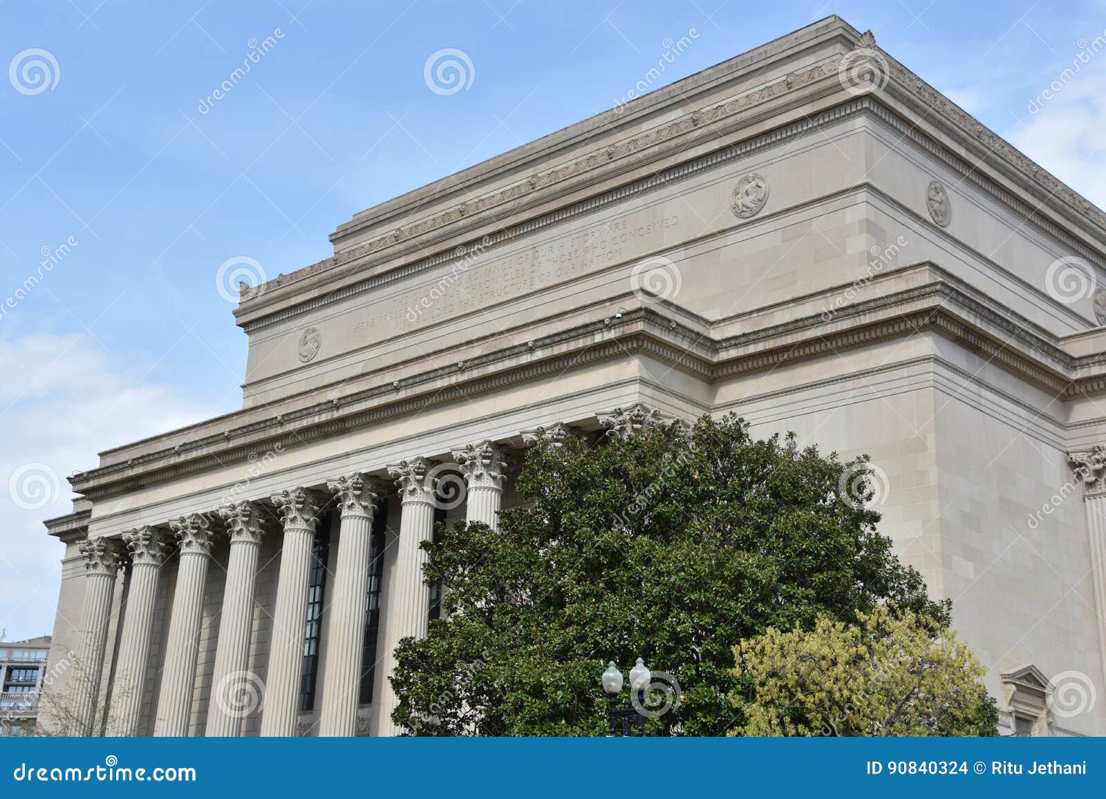 National Archives in Washington, DC Stock Photo - Image of columns ...