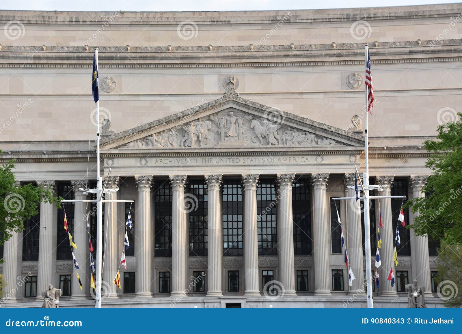 National Archives in Washington, DC Editorial Stock Photo - Image of ...