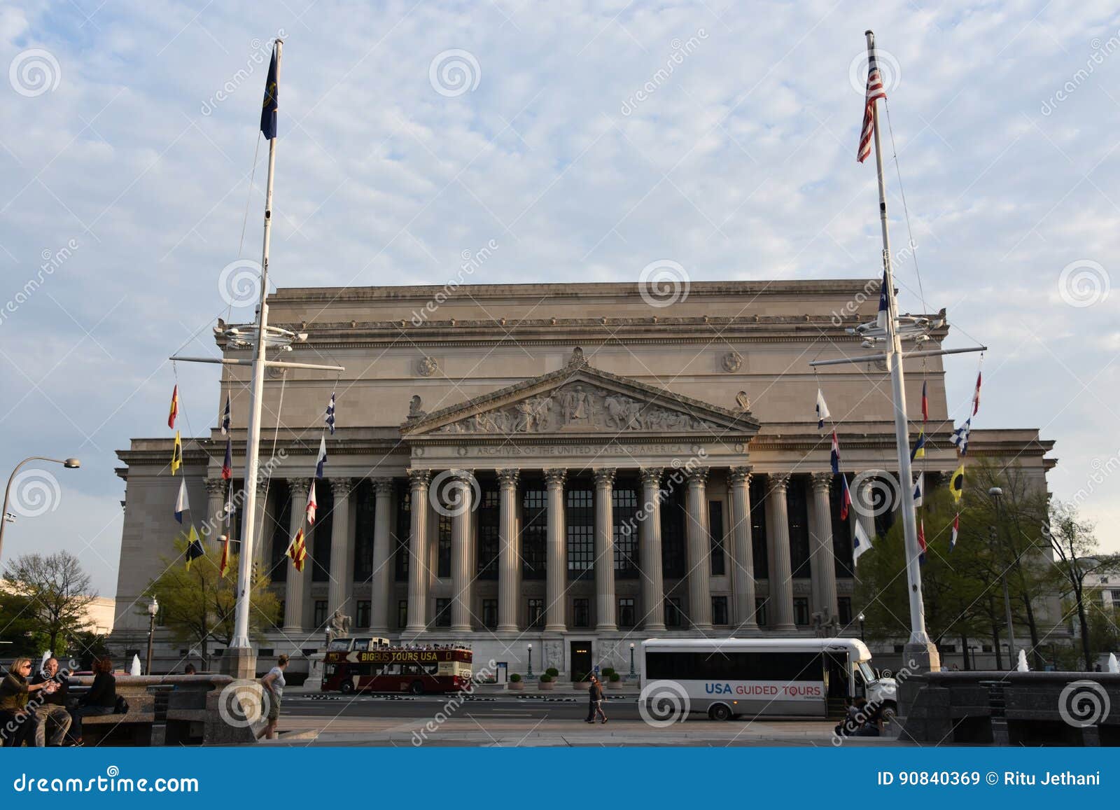 National Archives in Washington, DC Editorial Stock Image - Image of ...