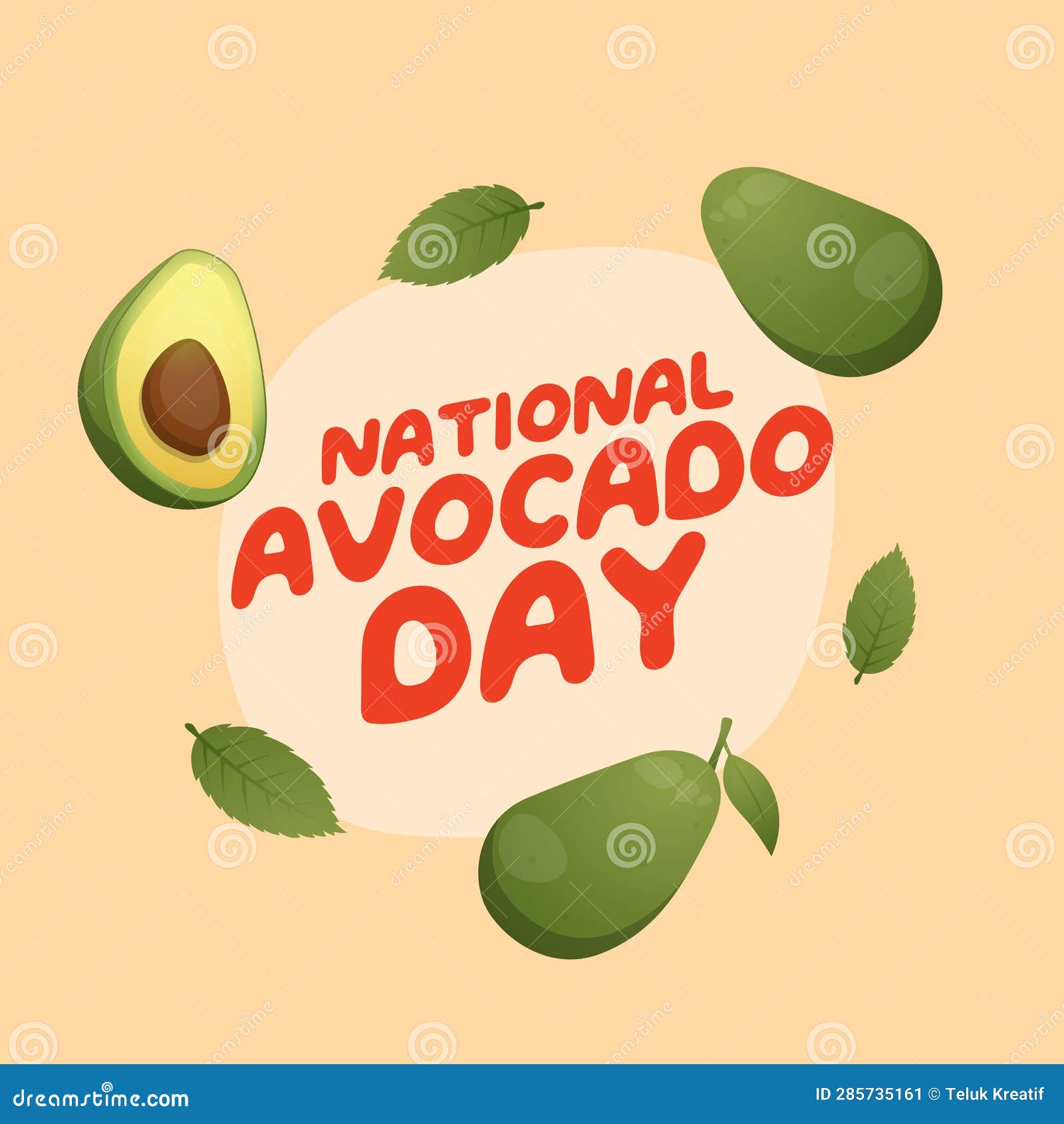 National Avocado Day Design Template Good for Greeting Stock Vector ...