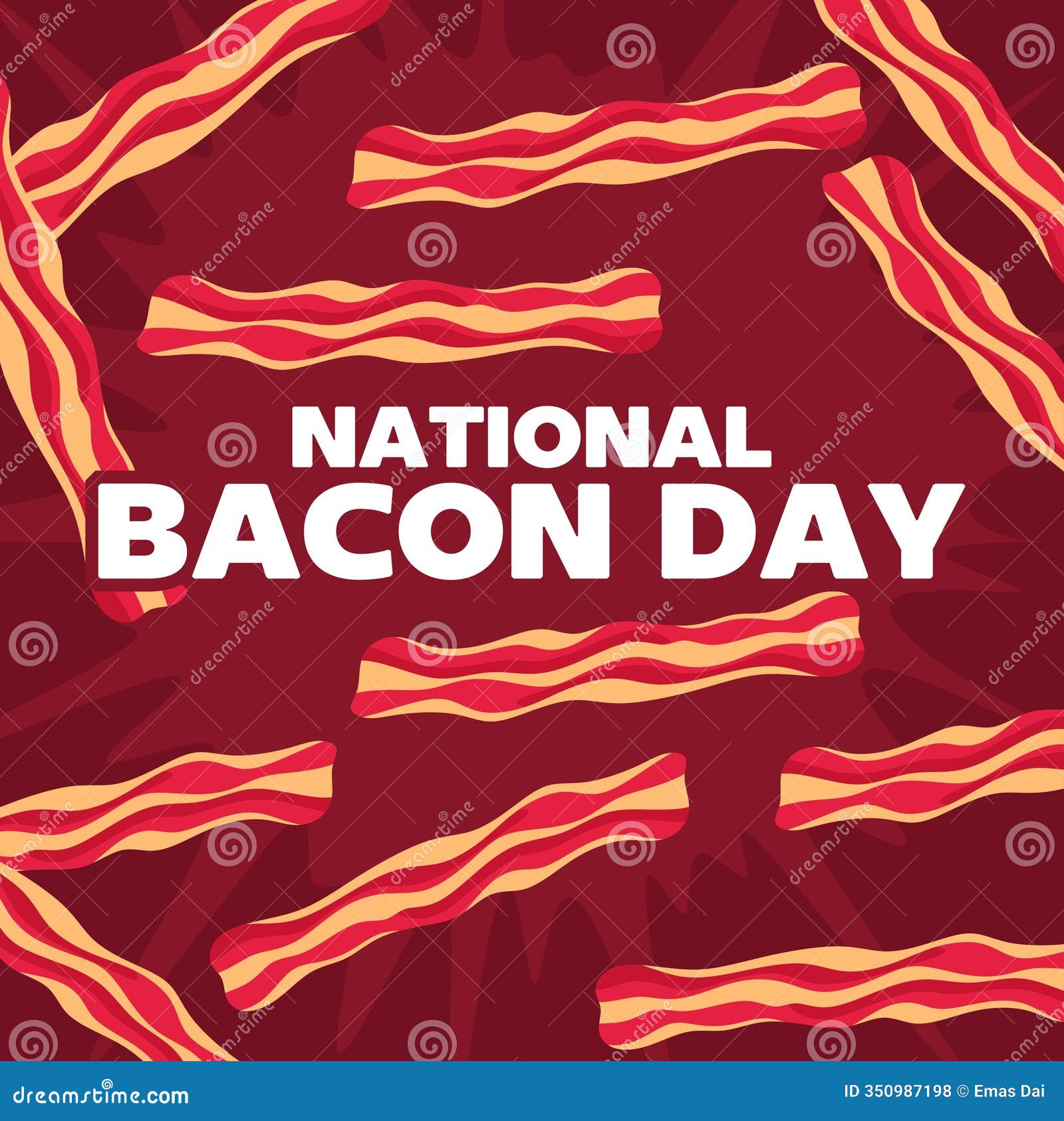 National Bacon Day with Delicious Bacon Stock Illustration ...