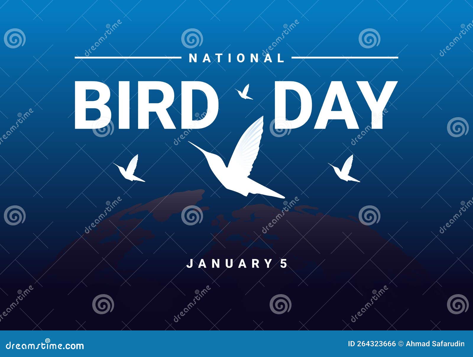 National Bird Day Background Celebrated on January 5 Stock Vector ...