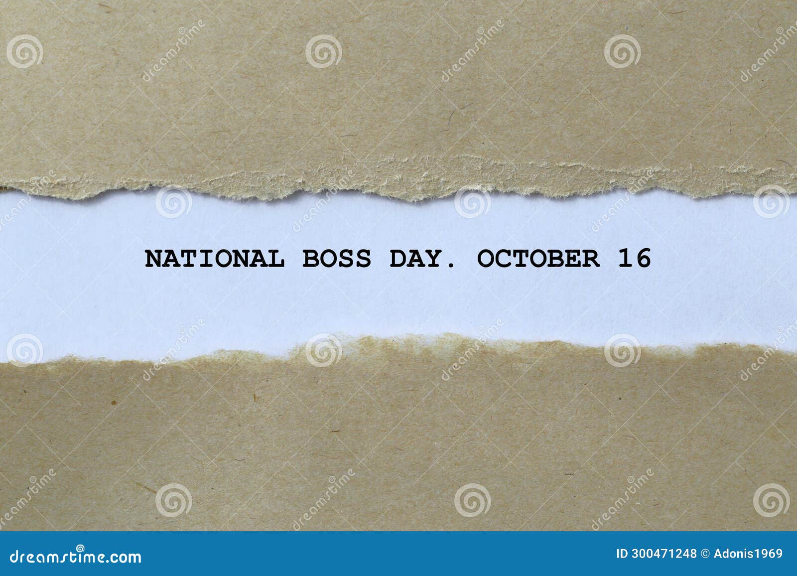 National Boss Day October 16 on White Paper Stock Photo - Image of ...