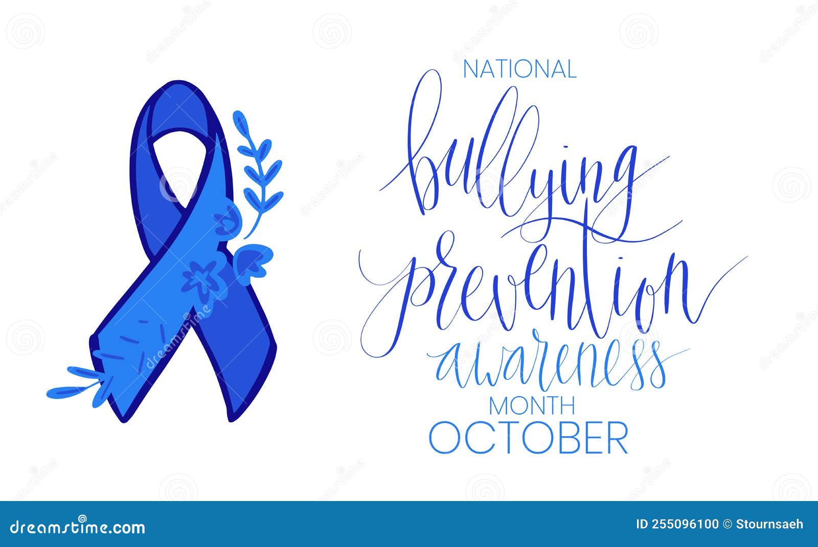 National Bullying Prevention Month October Web Banner Blue Support And