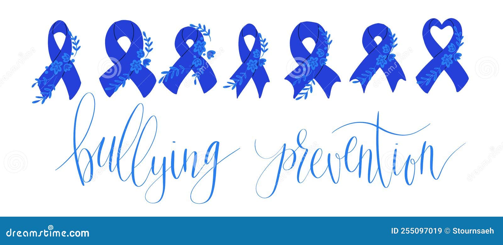 National Bullying Prevention Month October Web Banner Blue Support And