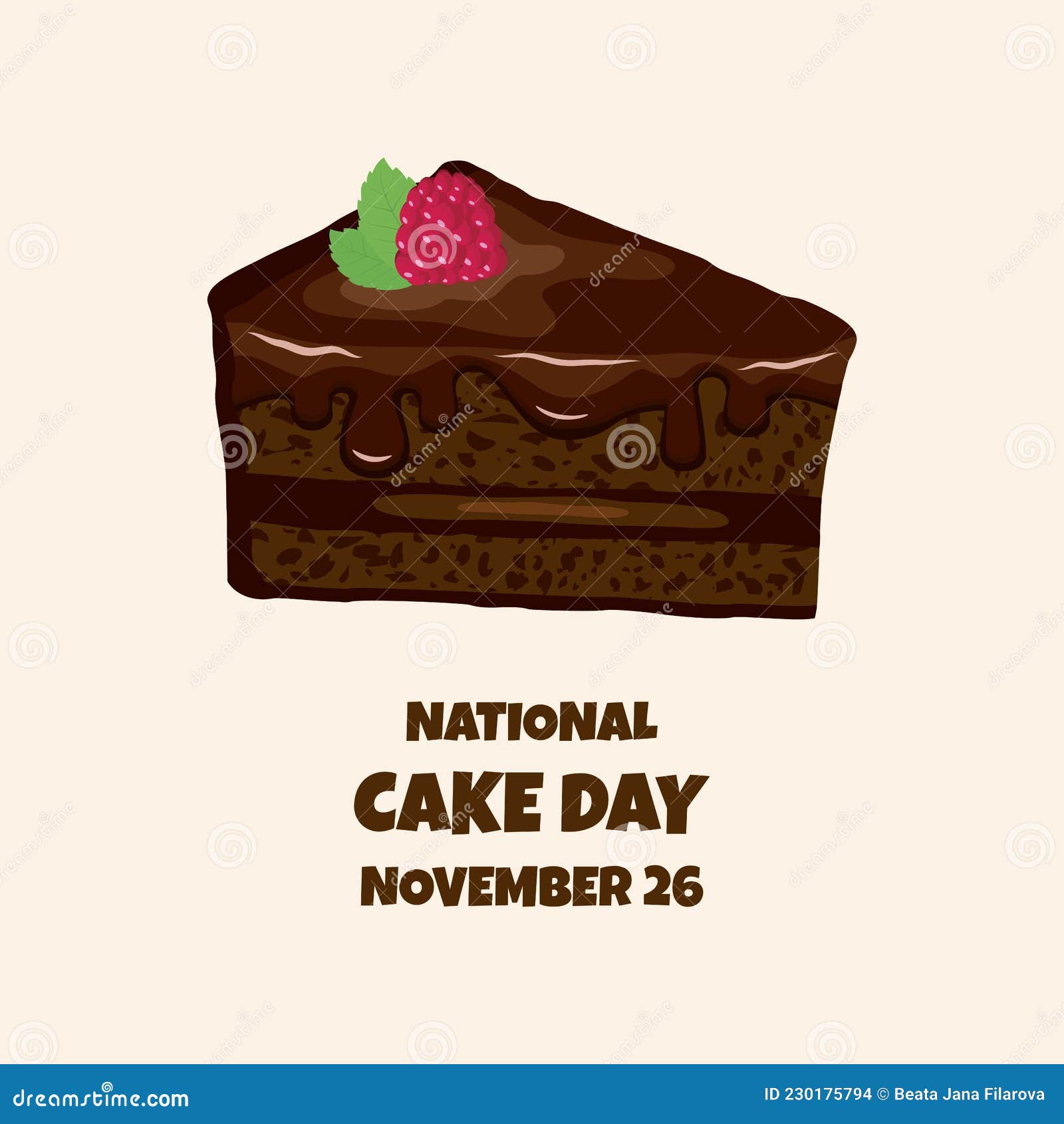 National Cake Day Poster with Chocolate Cake Vector Stock Vector ...