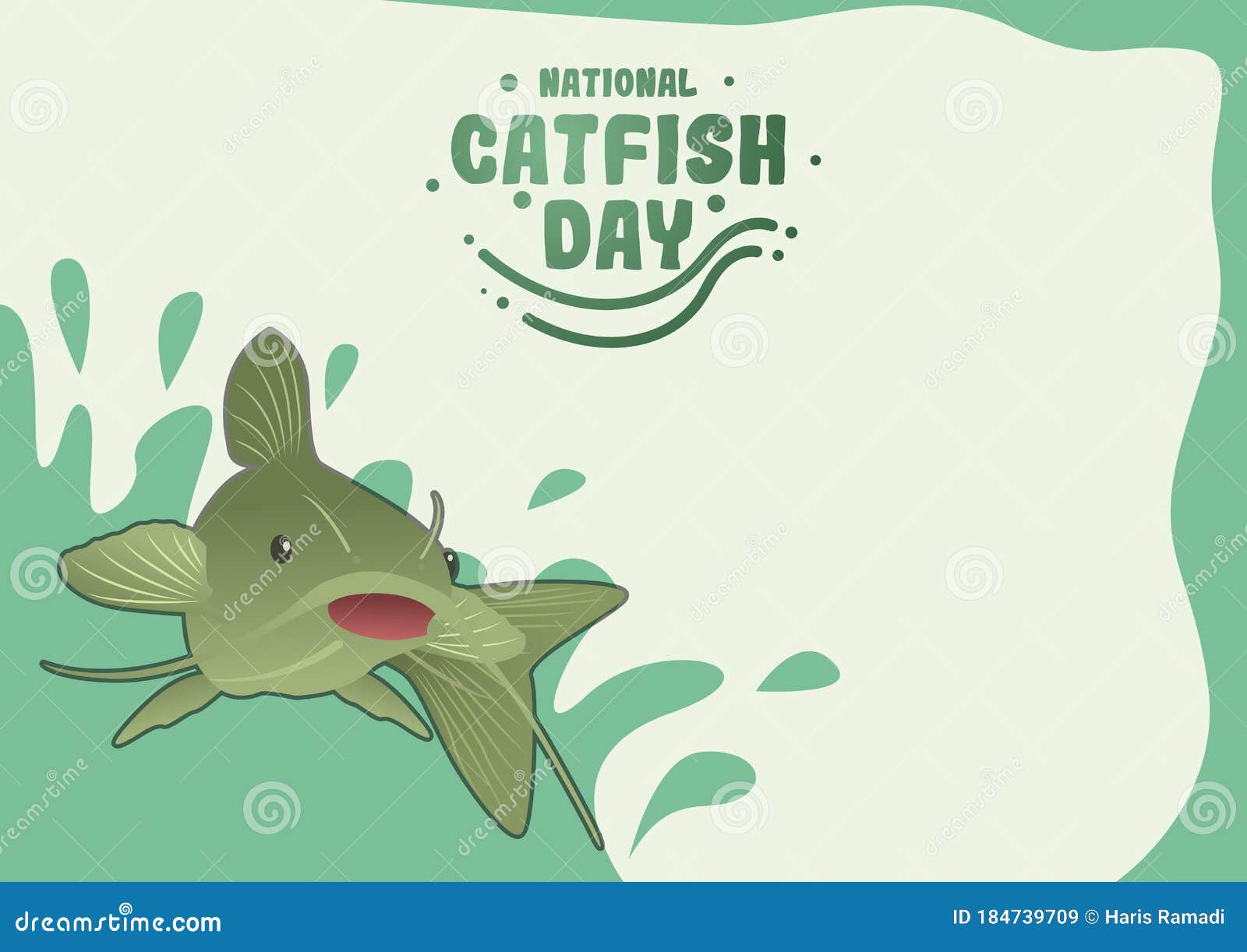National Catfish Day, Horizontal Poster Template Stock Vector ...