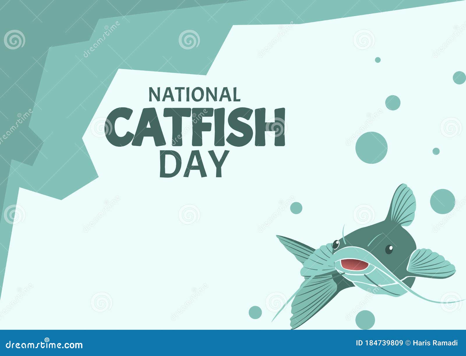 National Catfish Day, Horizontal Poster Template Stock Vector ...