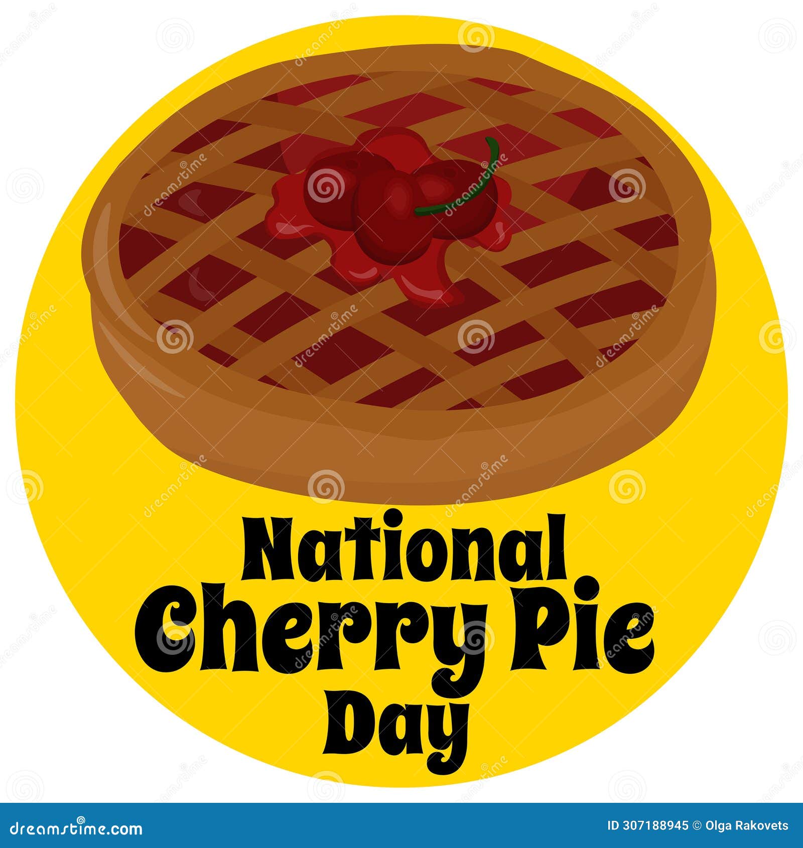 National Cherry Pie Day, Simple Horizontal Poster or Banner Design ...