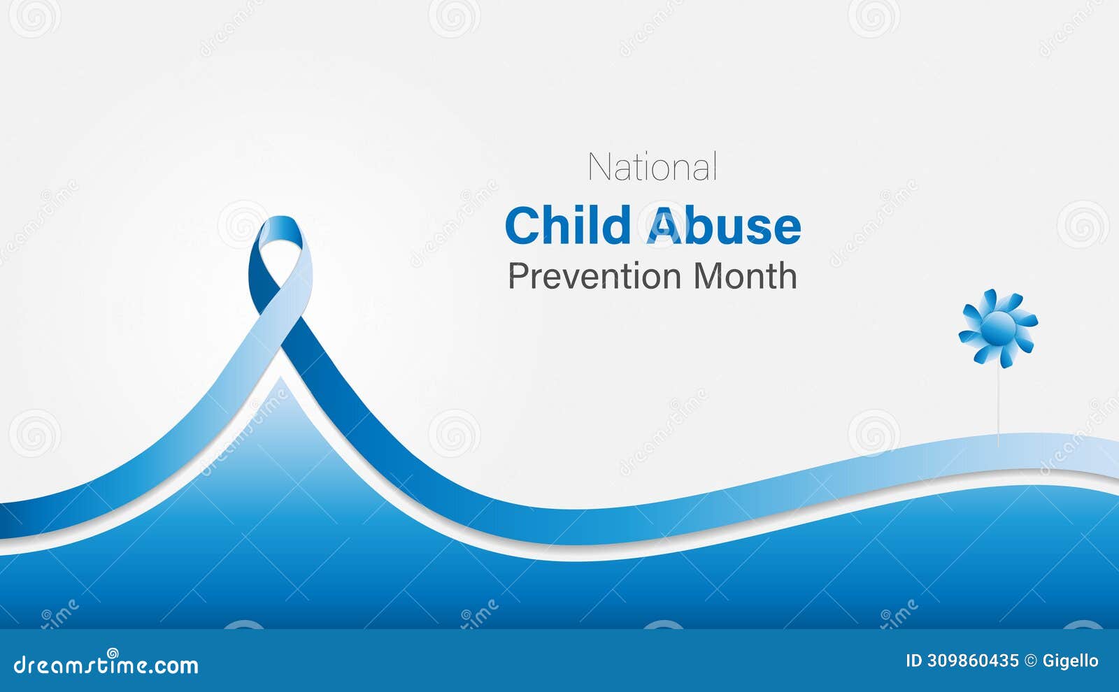 National Child Abuse Prevention Month. Vector Illustration With Blue ...