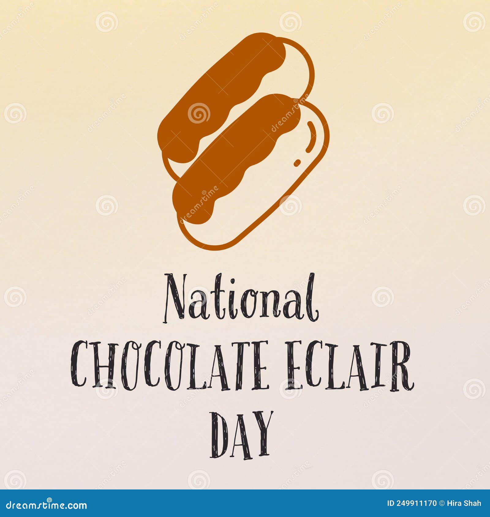 National Chocolate Eclair Day Template for Banner Poster on Gradient ...