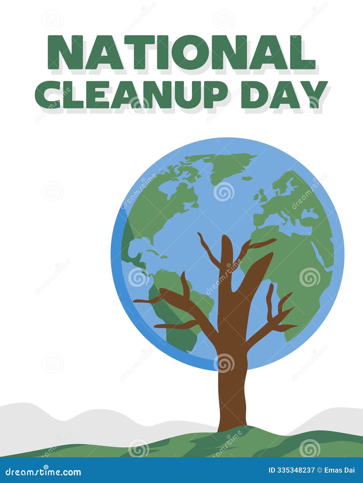 National Cleanup Day on White Background Stock Vector - Illustration of ...